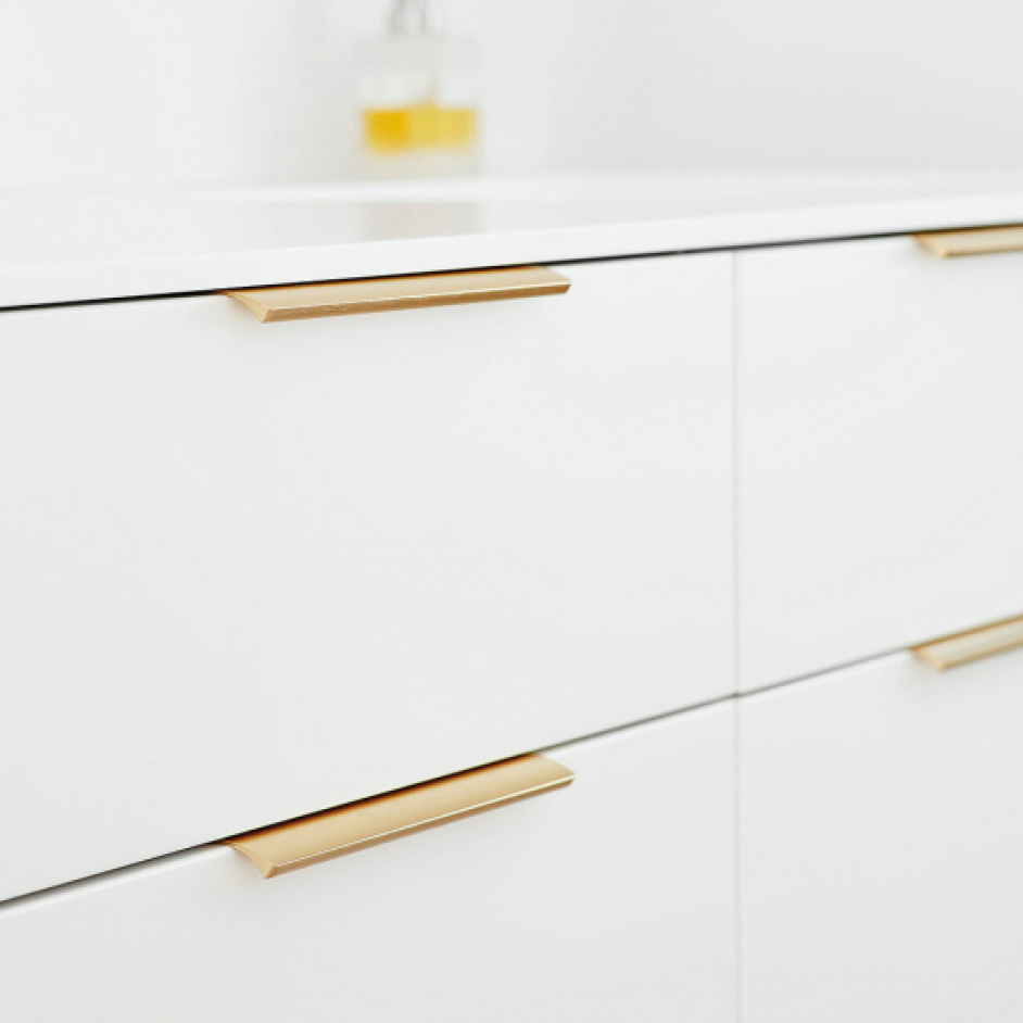 Profile Handle Edge Straight - 200mm - Brass | Pullsonline.co.uk